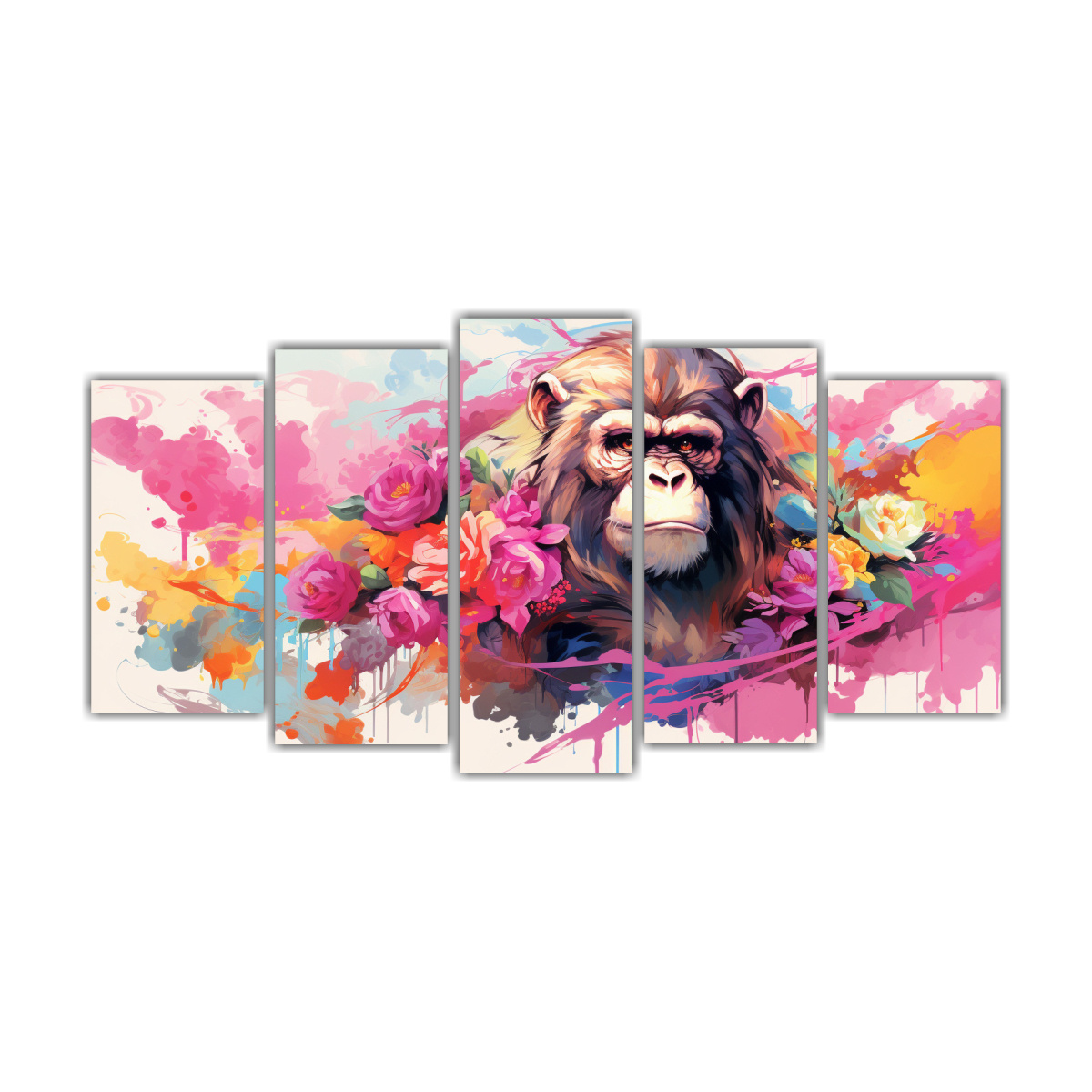 Cuadro Monos Tonos Pastel Peonía - Compra Online | DecoCuadros