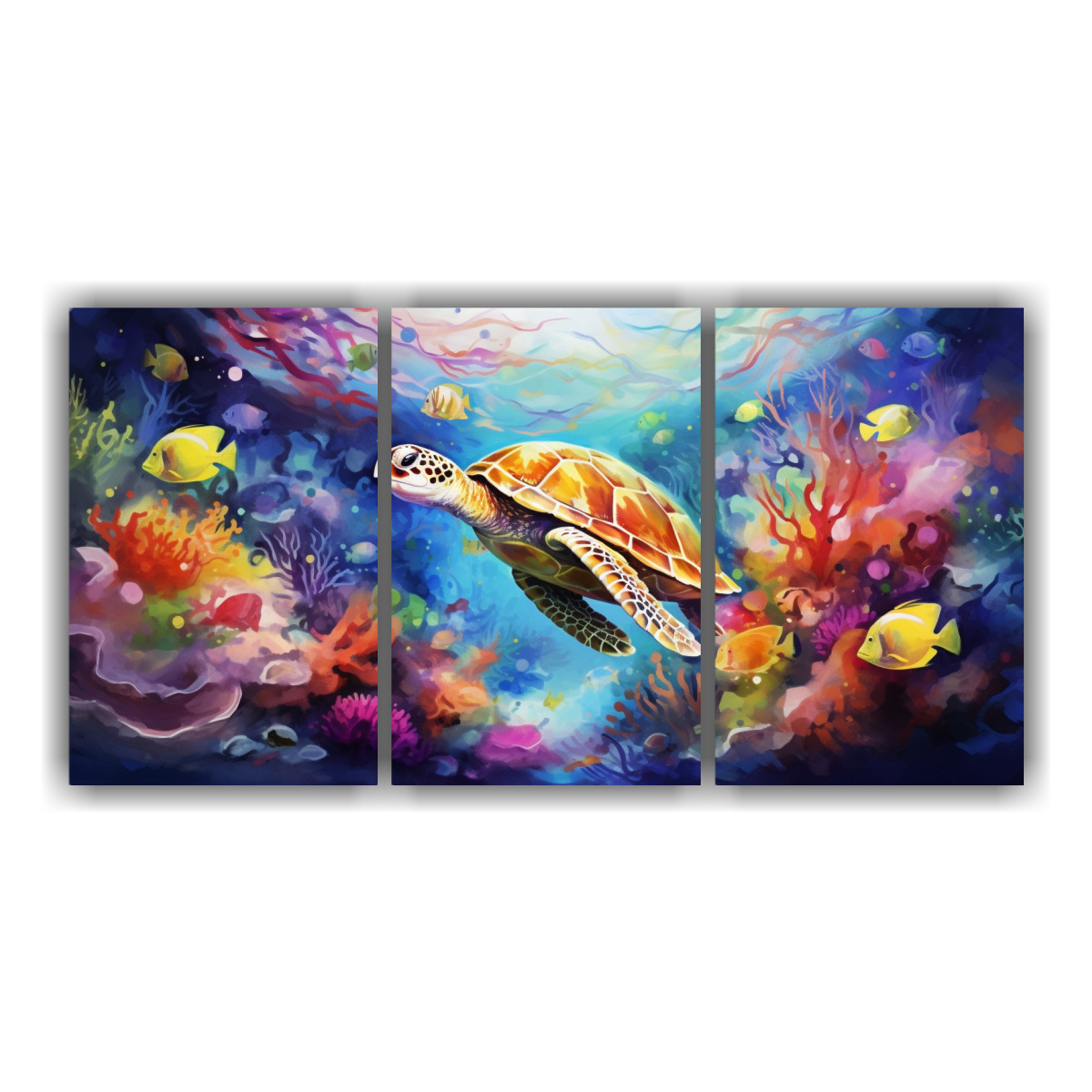 Cuadro De Pared Arte Mar Colorido Acuarelas Estilo Pintura 21 - Compra ...