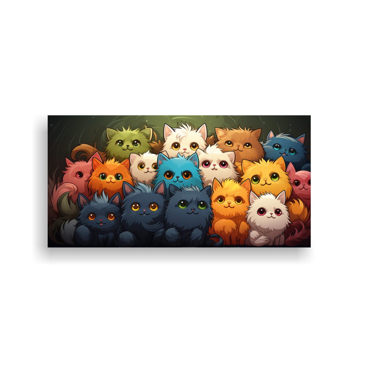 Cuadro De Tela Con Sticker De Multitud De Gatos Felices Y Locos ...