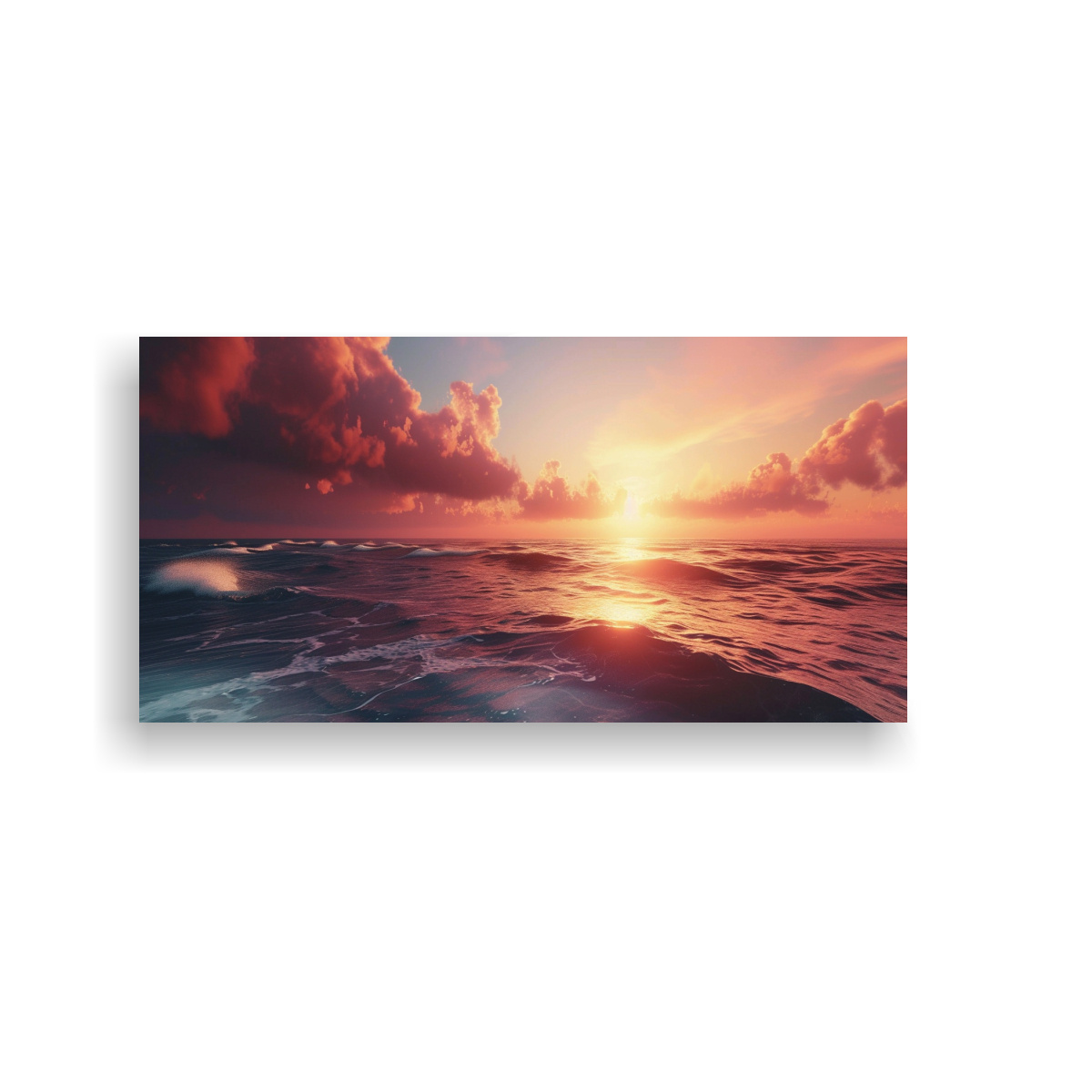 Cuadro Decorativo Atardecer En El Mar: Realismo Económico - Compra ...