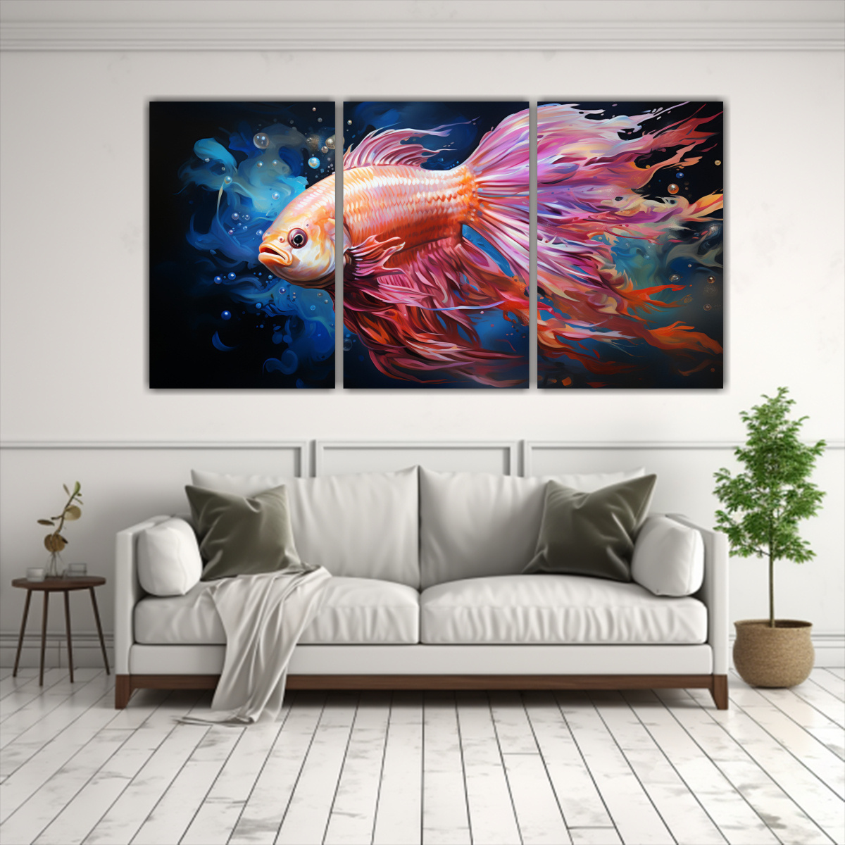 Cuadro Discus Fish En Colores Spectrum Y Maroon - Arte Decorativo ...