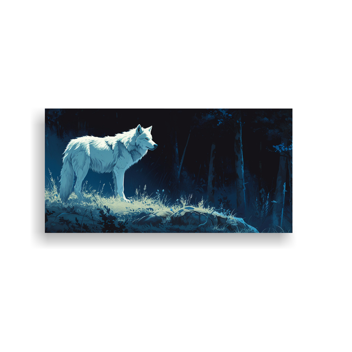 Cuadro En Lienzo Acuarela Lobo En El Bosque Por Andy Walker, Estilo ...