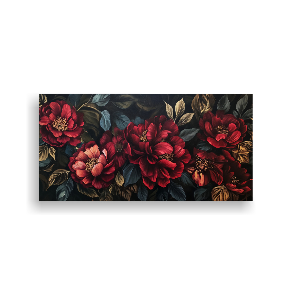 Cuadro Floral Intenso De Peonías Rojas - ¡Decora Con Estilo! - Decocuadros