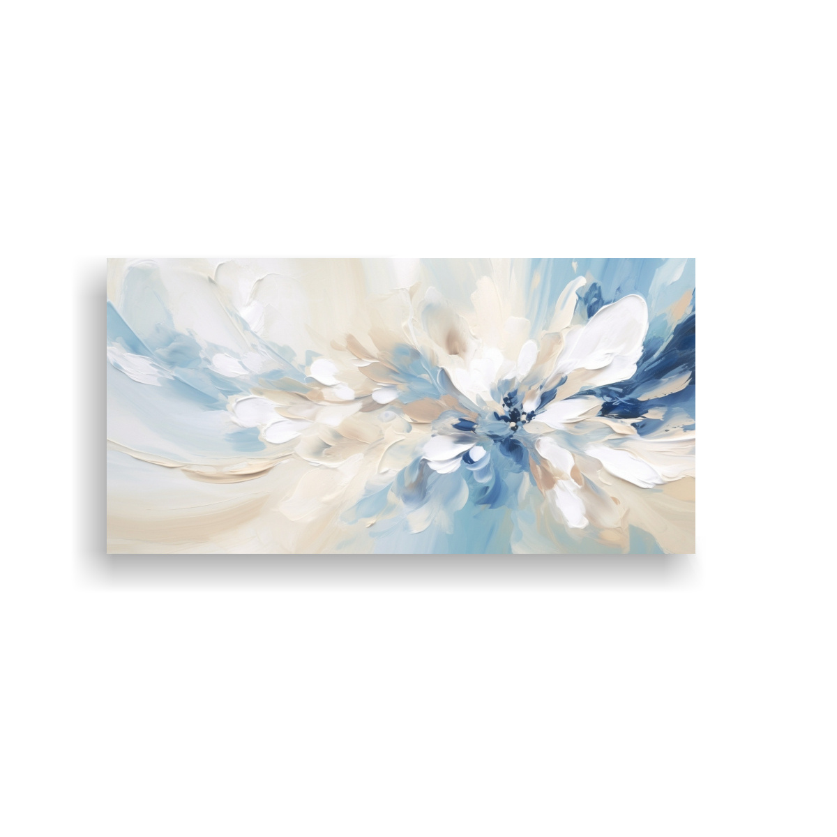 Cuadro Fotografía Abstracto Azul Y Beige: Regalo Decorativo Impresionista - Decocuadros