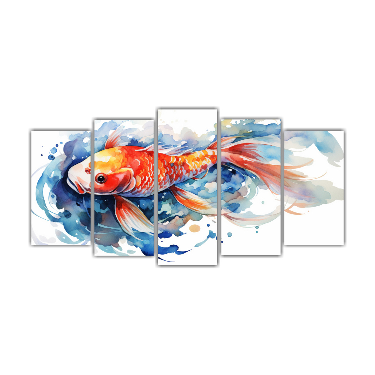 Cuadro Koi Fish Acuarela Colorido - DecoCuadros