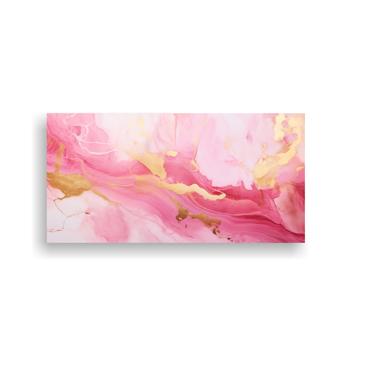 Cuadro Lienzo Mármol Rosa Y Dorado Abstracto - DecoCuadros