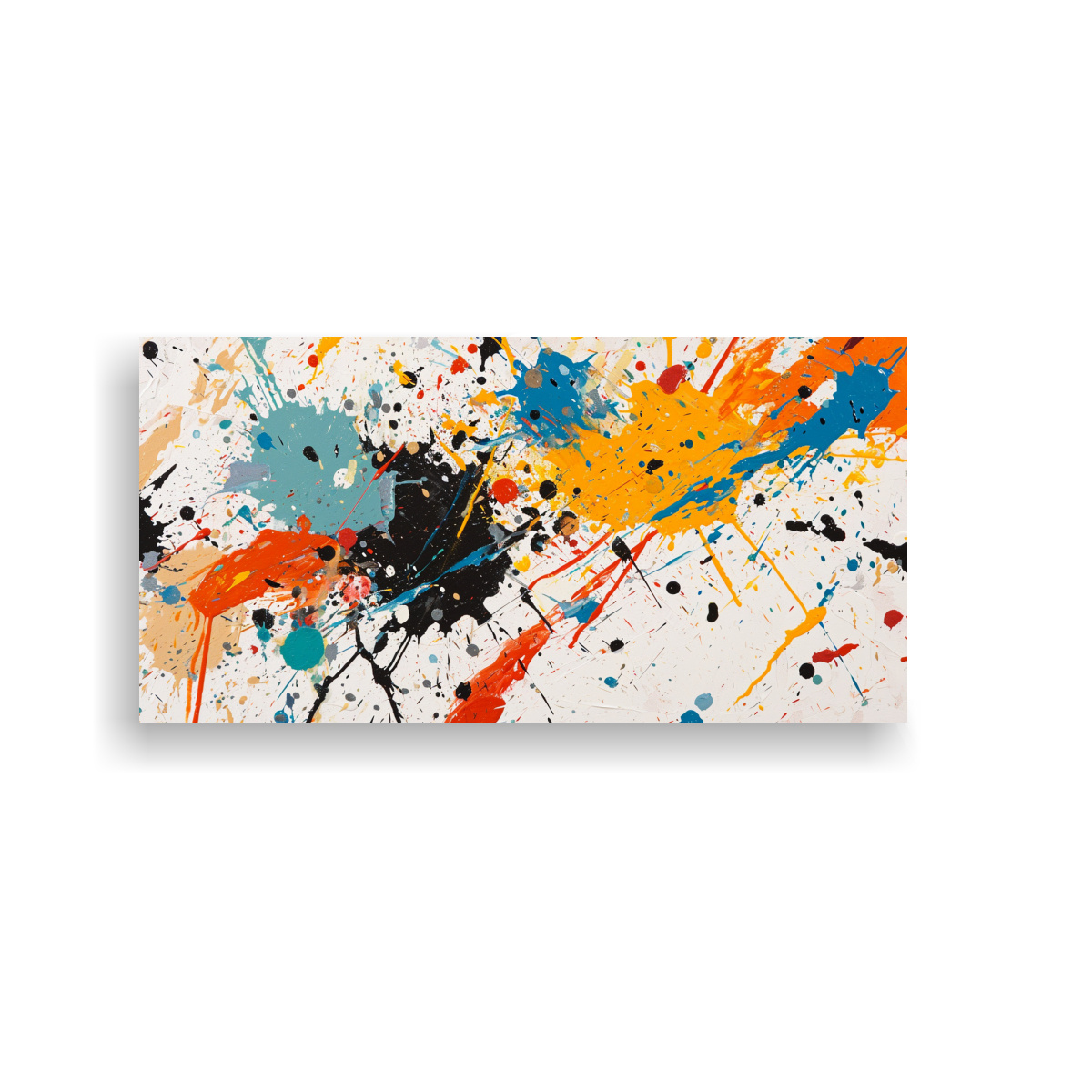 Cuadro Lienzo Dinámico Estilo Jackson Pollock - Composición Colorida Y ...