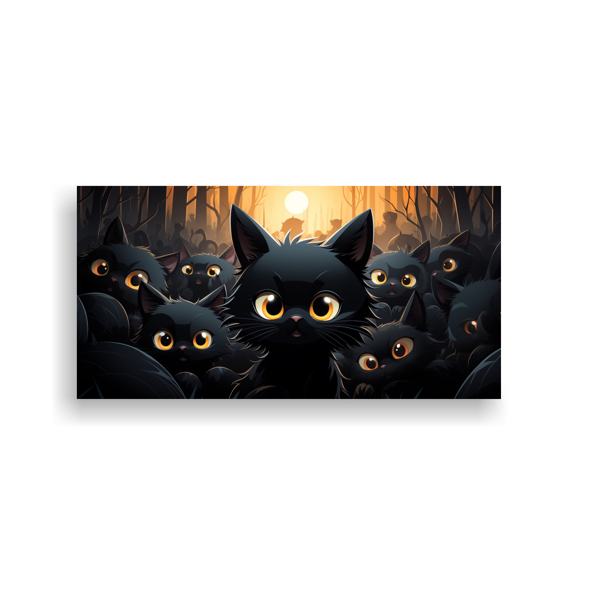 Cuadro Patron De Gato Negro En Estilo Cómic HD - DecoCuadros