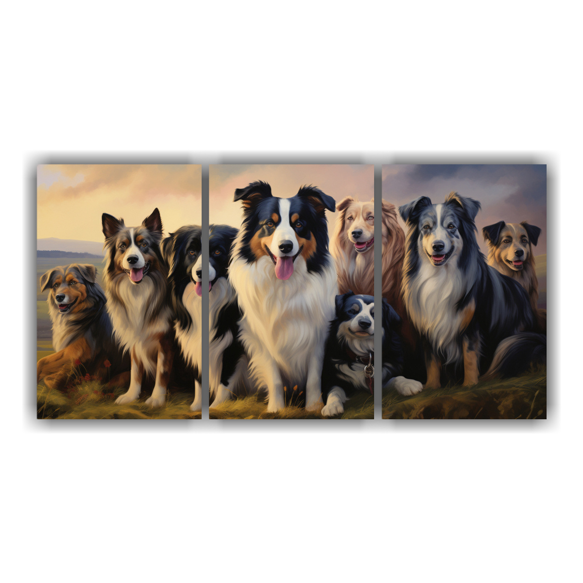 Cuadro Abstracción Detalles Intrincados Perros Pastores Y Collies - DecoCuadros