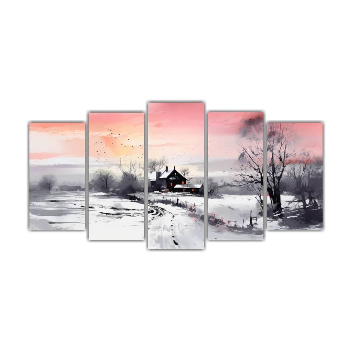 Cuadros Abstractos Invernales Con Colores Negro: Arte Pop Neo - Decocuadros