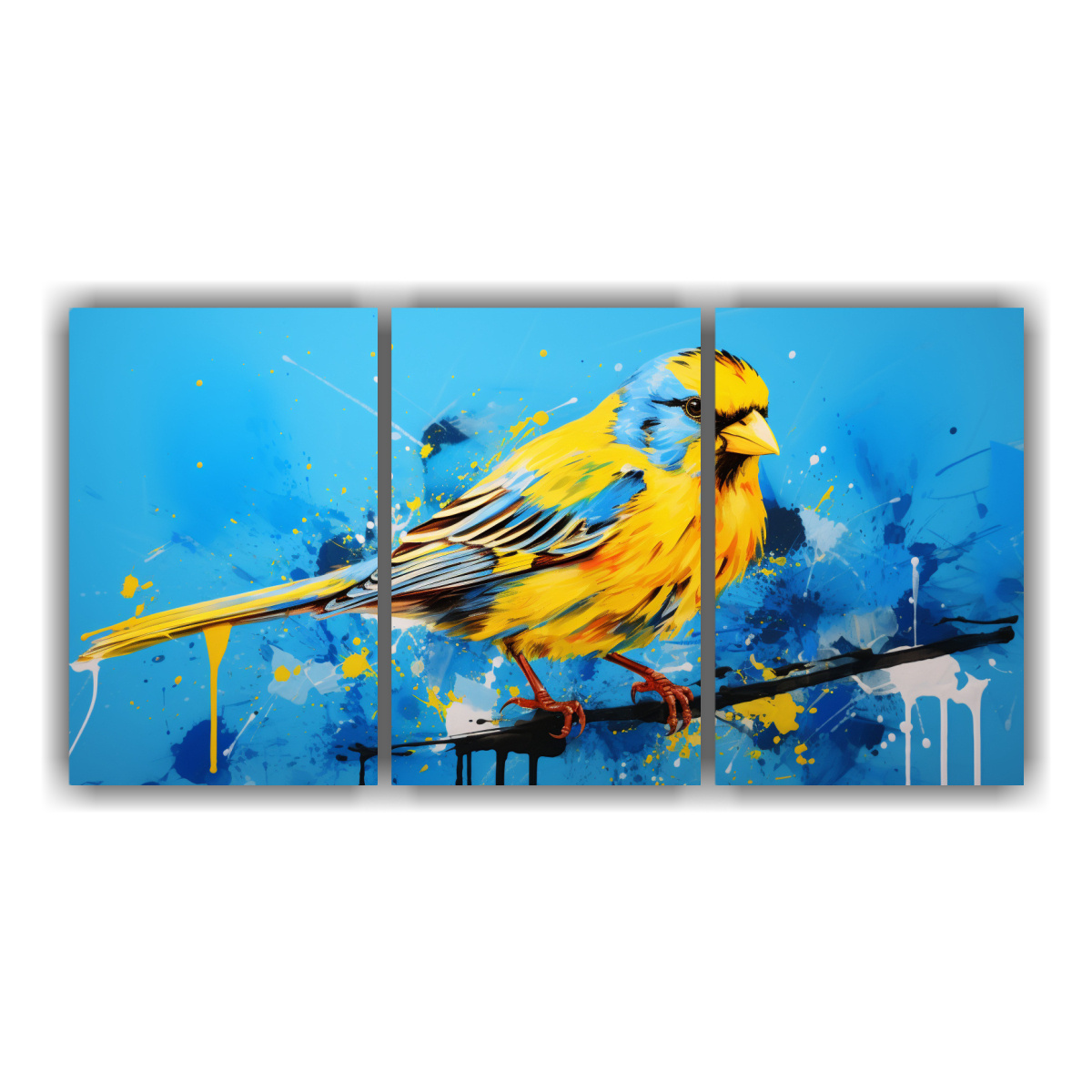 Cuadros Decorativos En Amarillo Y Azul Neo Pop Art - DecoCuadros