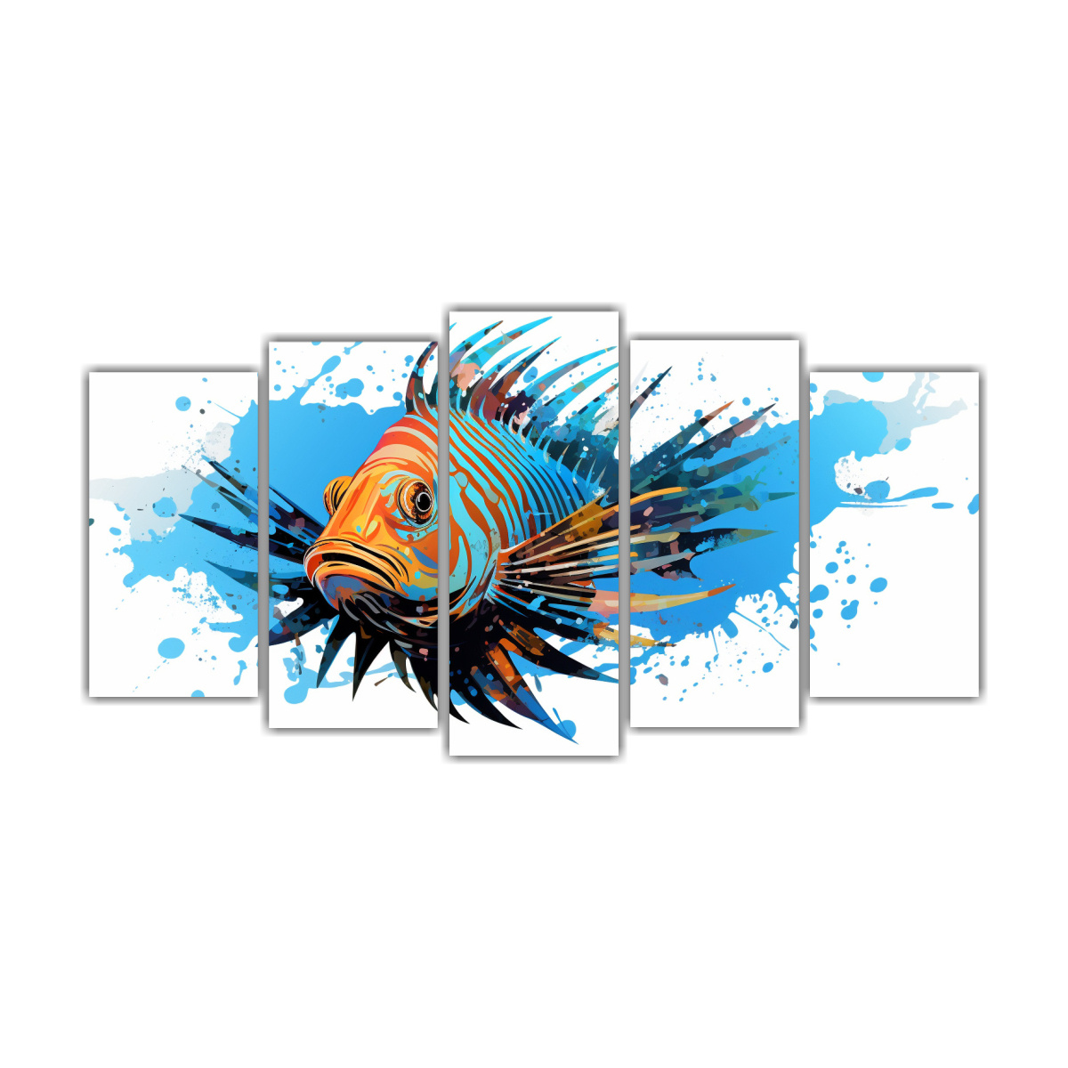 Cuadro Vanguardia: León Marino Y Colores Cian - Compra En DecoCuadros