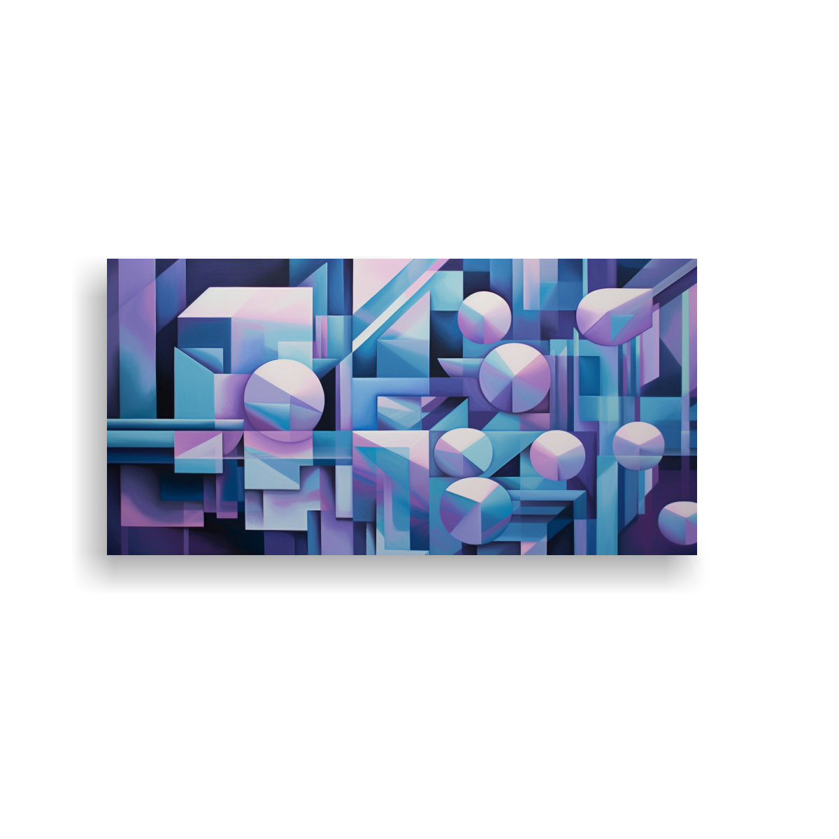 Cuadros Modernos Con Formas Geométricas En Azul Y Negro - DecoCuadros