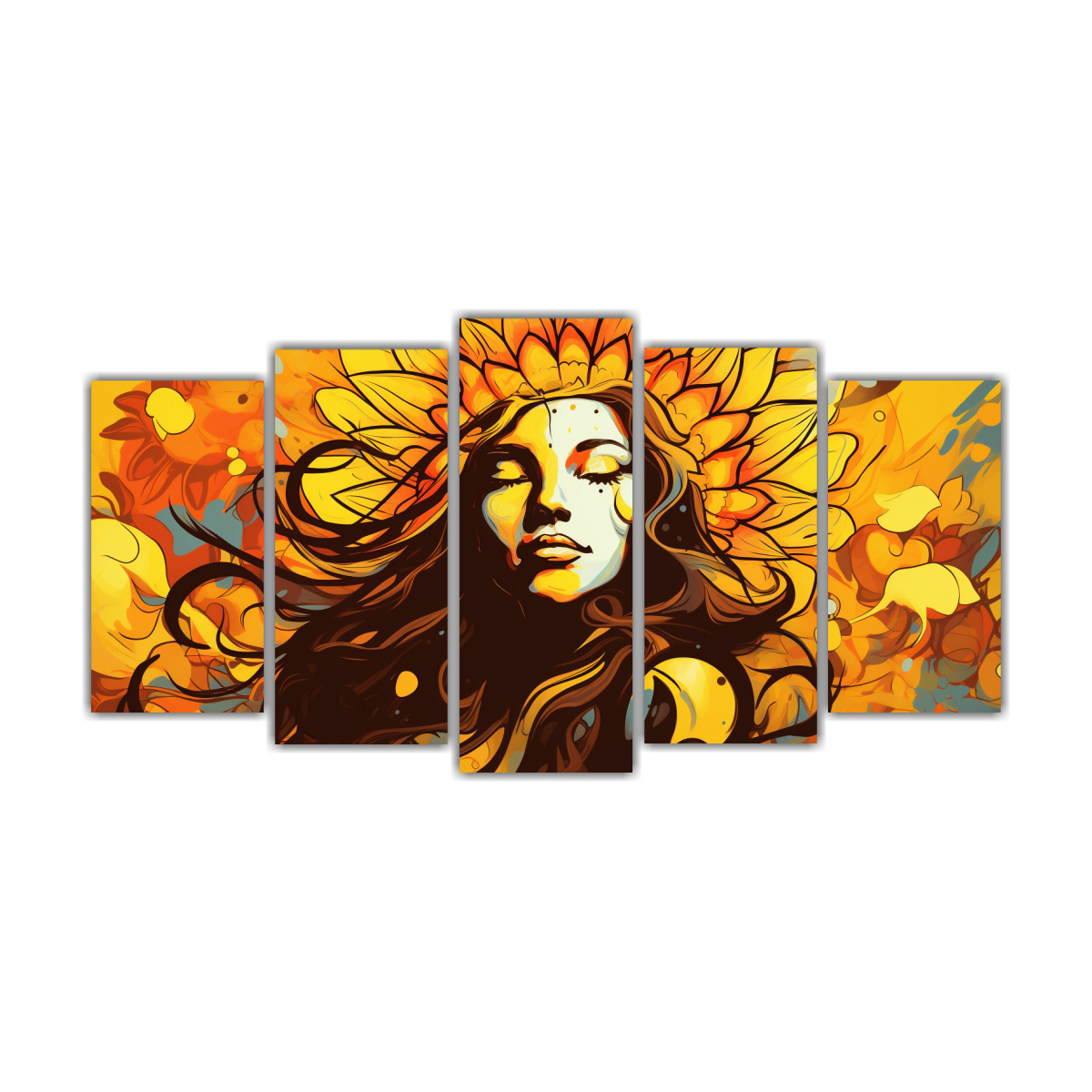 Cuadros Tela Canvas Sphinx En Colores Ricos Y Girasoles Pop Art Neo ...