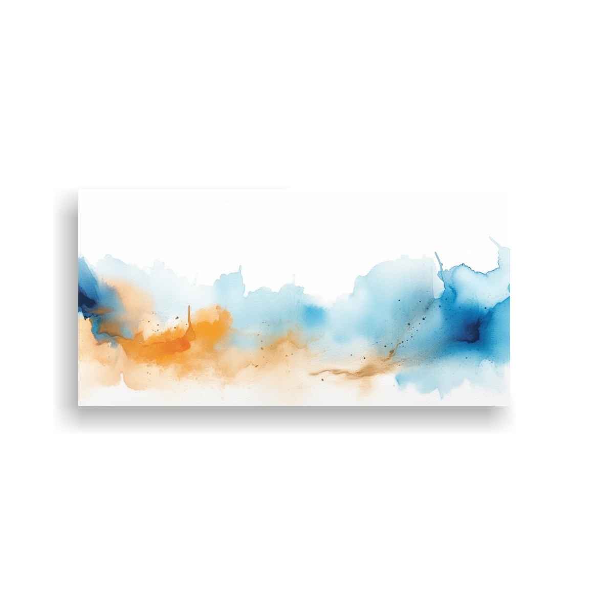 Cuadro Decorativo Abstracto Estilo Acuarela Azul Y Naranja - DecoCuadros