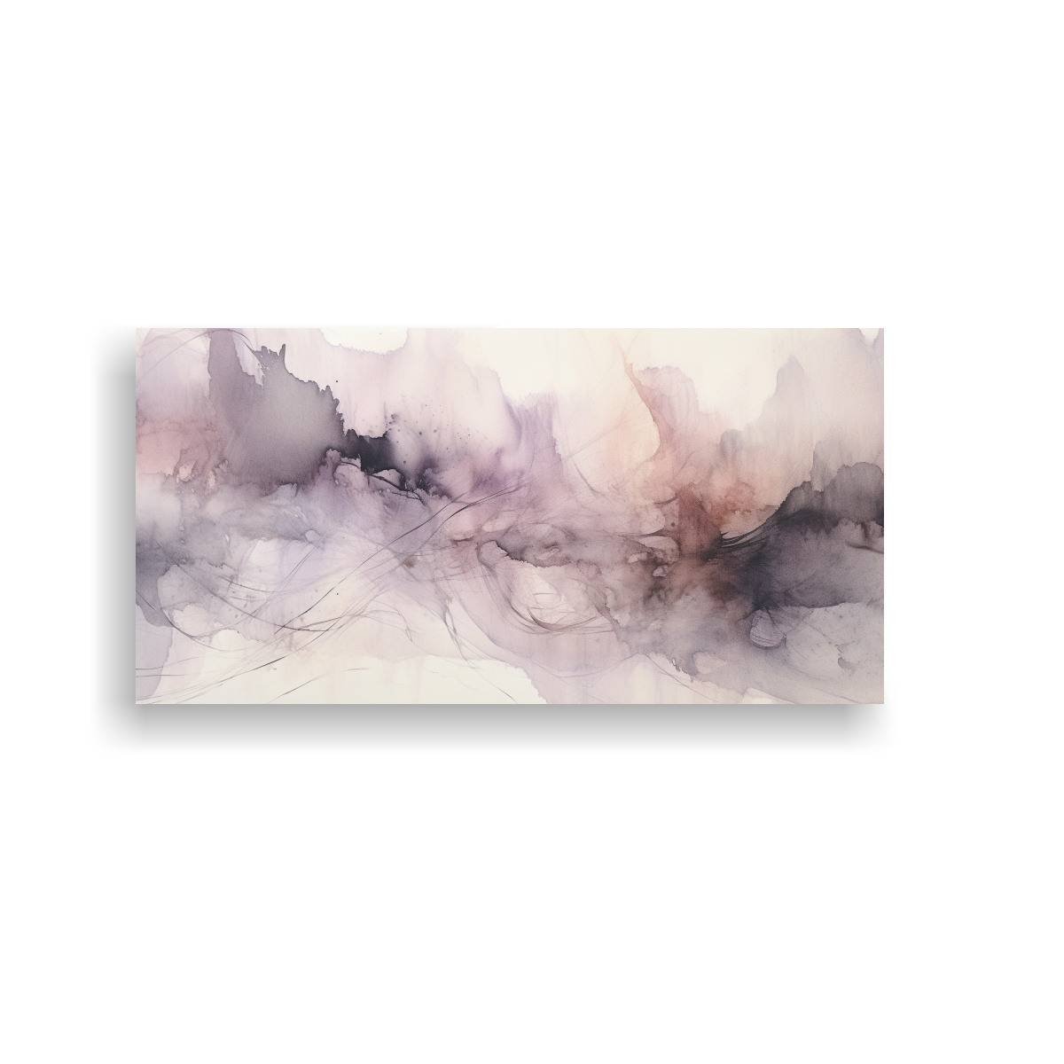 Lienzo Acuarela Gris Y Malva Textura Artística - DecoCuadros