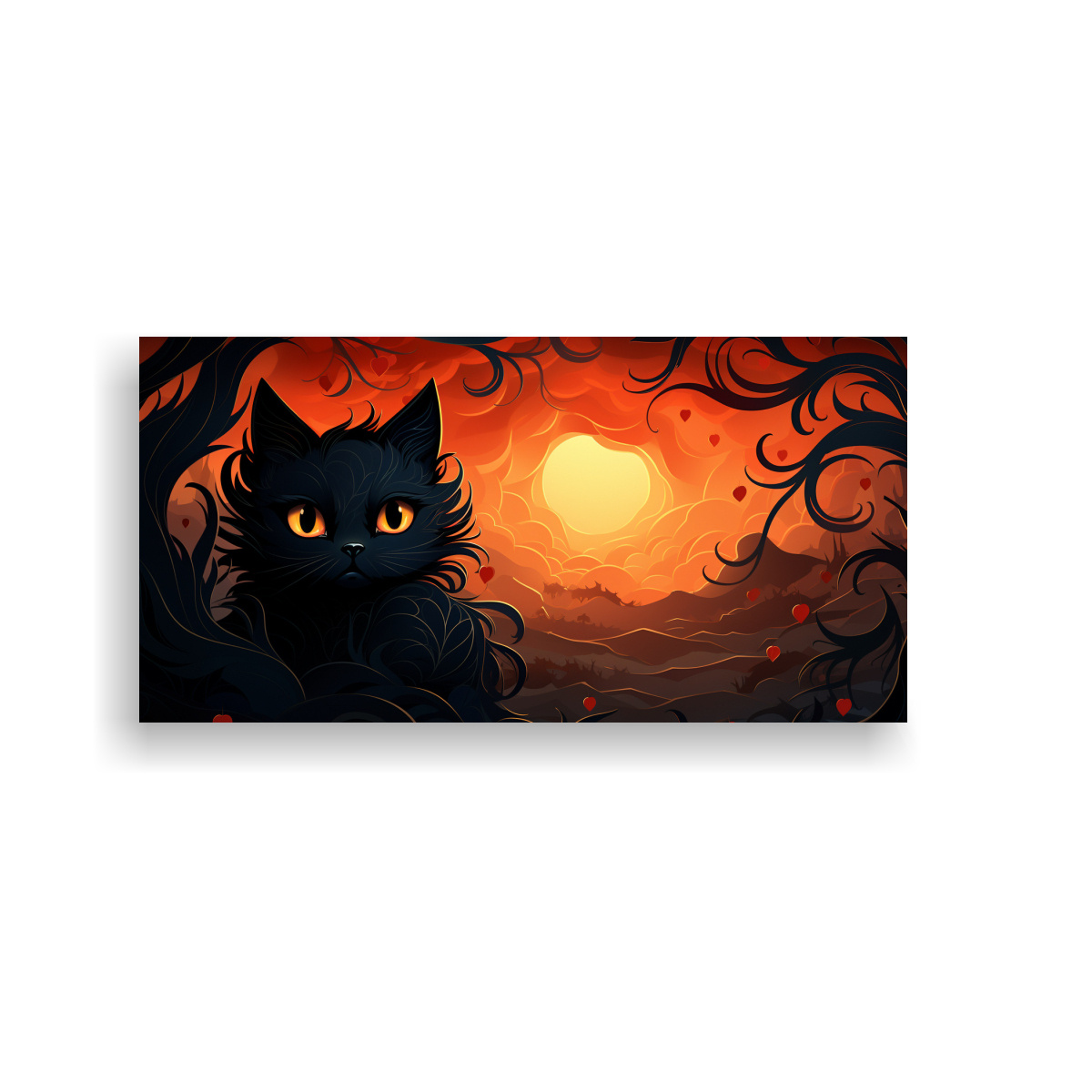 Cuadro Gato Negro Estilo Cómic - DecoCuadros