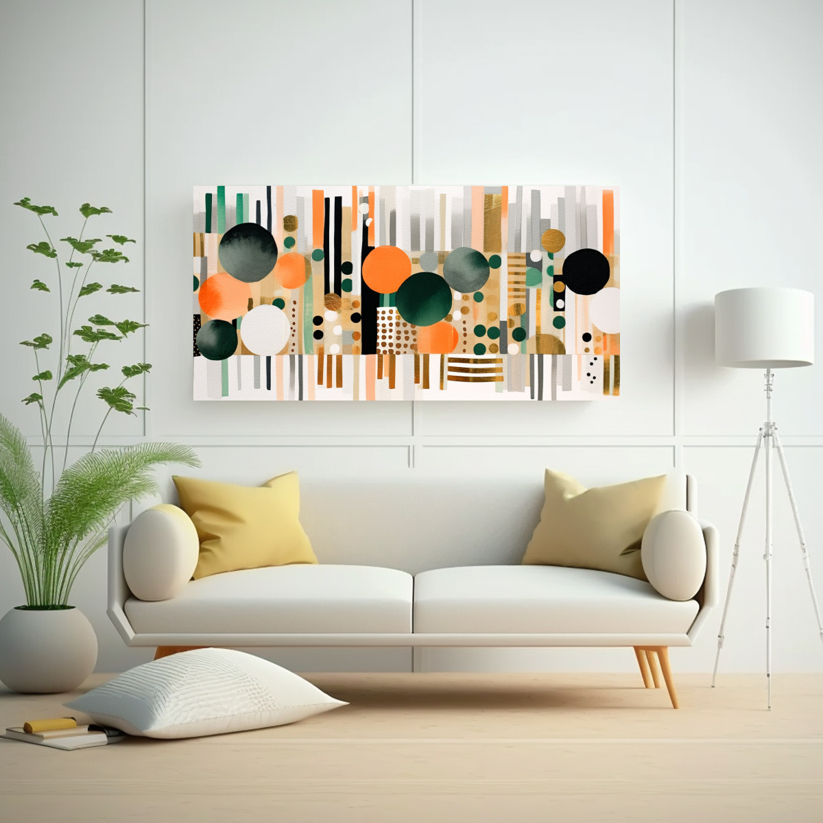 Lienzo Tela Abstracto: Arte Visual Contemporáneo En Tinta Y Papel Cortado - Decocuadros