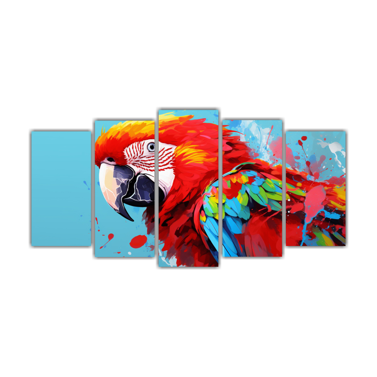 ¡Lienzos Inspiración Loro Amazónico Rojo Y Turquesa Pop Art Neo ...