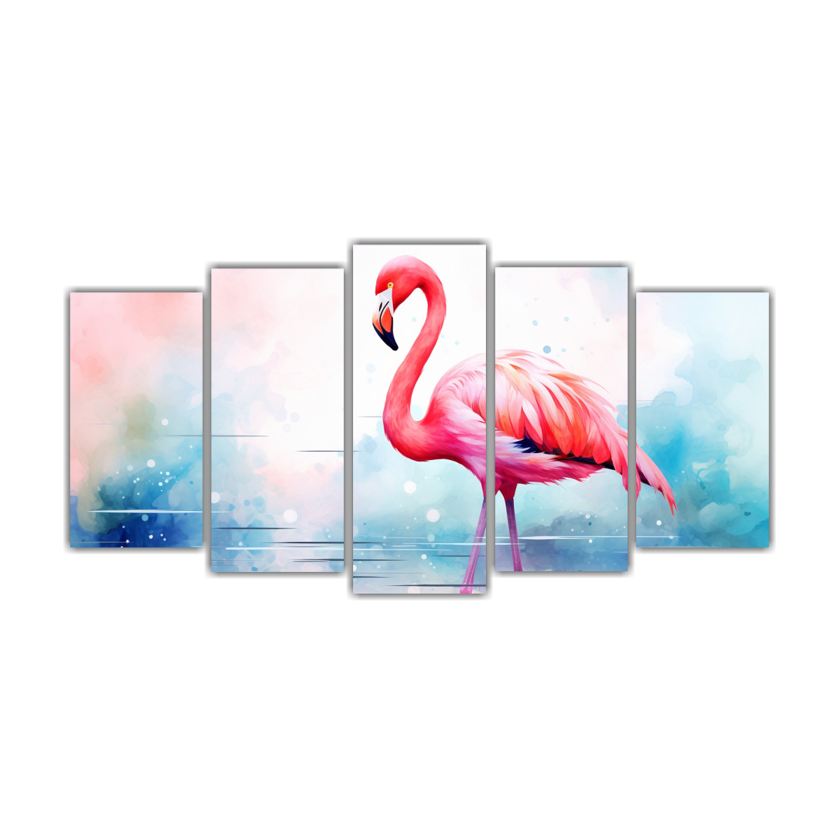 Cuadro Abstracto De Flamenco En Acuarelas Coloridas - DecoCuadros