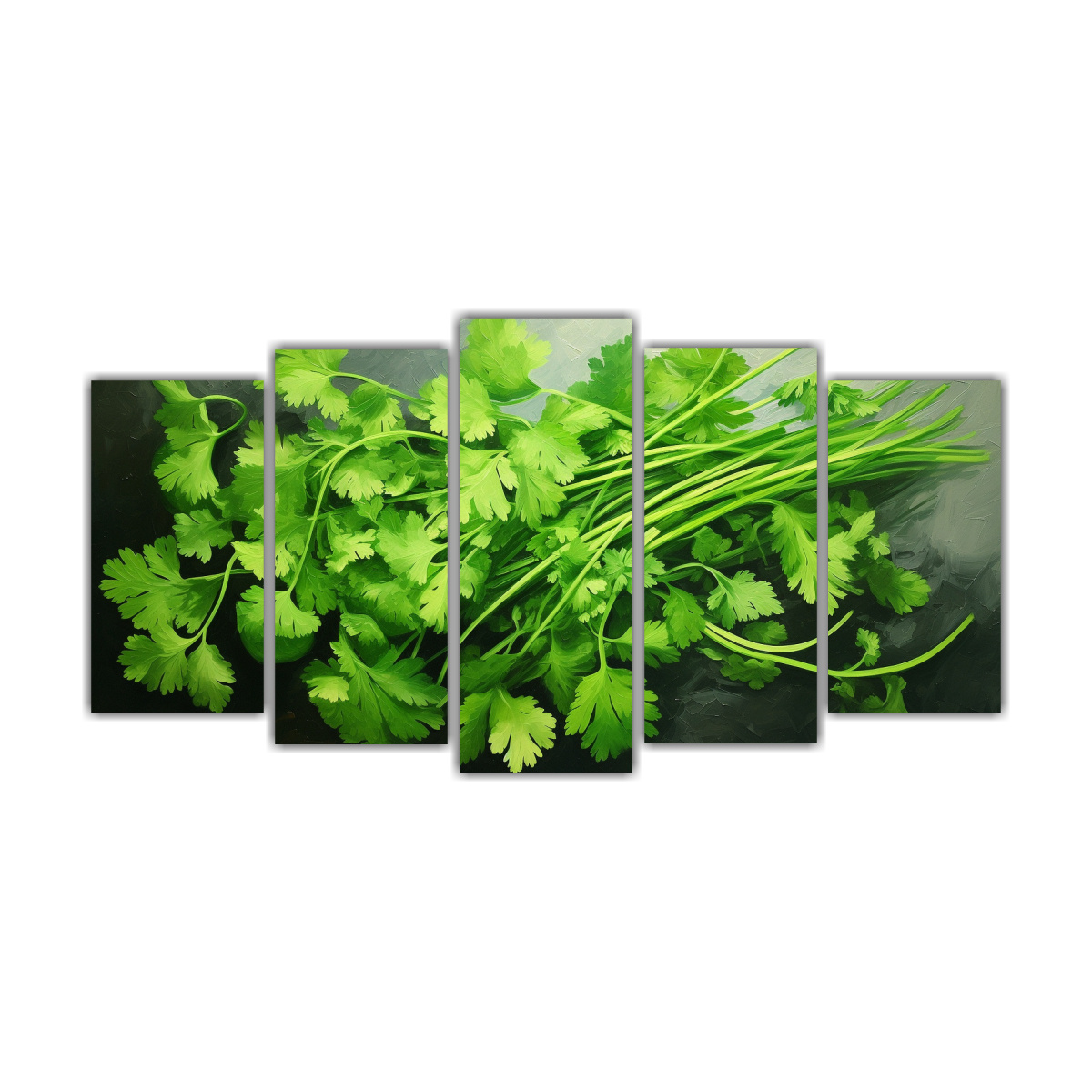 Cuadro Abstracto De Hierbas De Cilantro - Decoración Moderna - Decocuadros