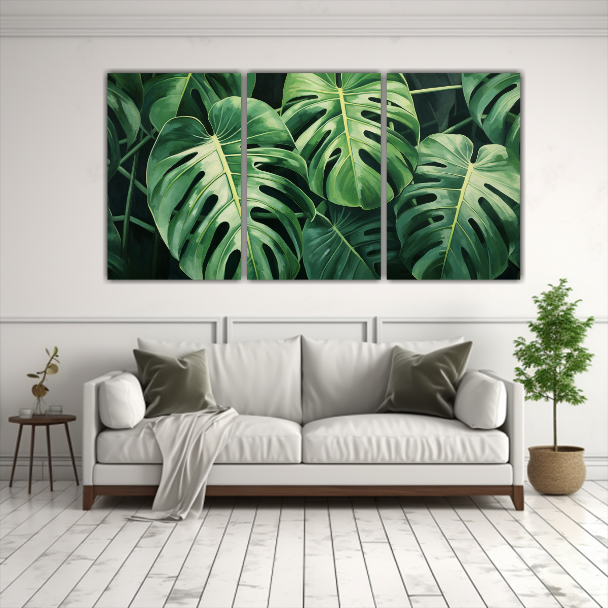 Cuadro Abstracto De Hojas De Monstera En Lienzo: Impacto Visual Inspirador - Decocuadros