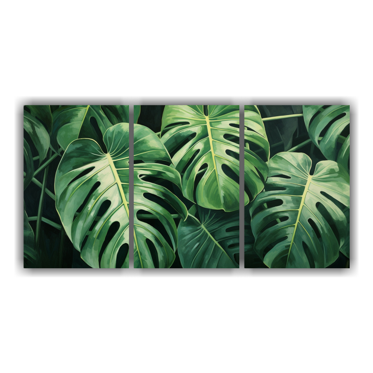 Cuadro Abstracto De Hojas De Monstera En Lienzo: Impacto Visual Inspirador - Decocuadros