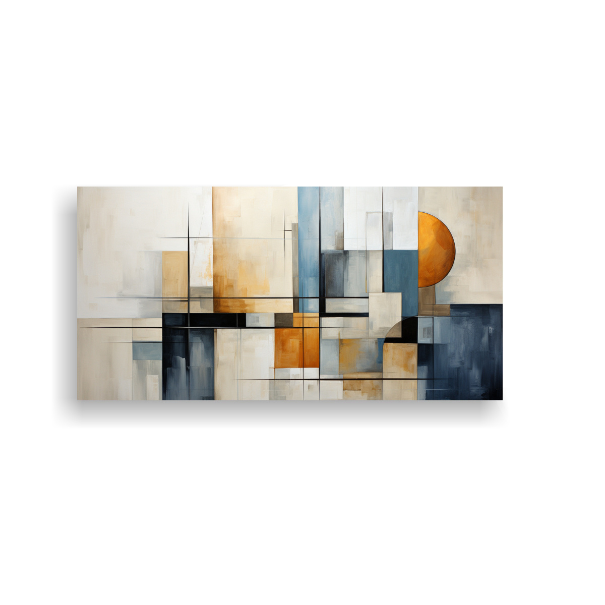 Cuadro Abstracto Geometría En Colores Neutros - DecoCuadros