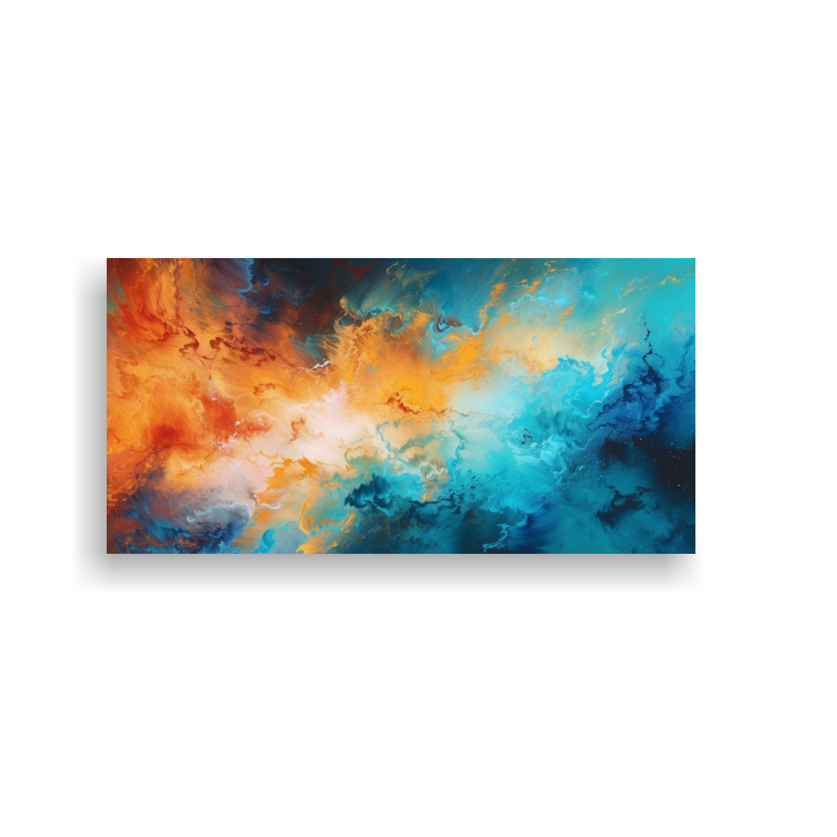 Cuadro Abstracto Naranja Y Azul - DecoCuadros