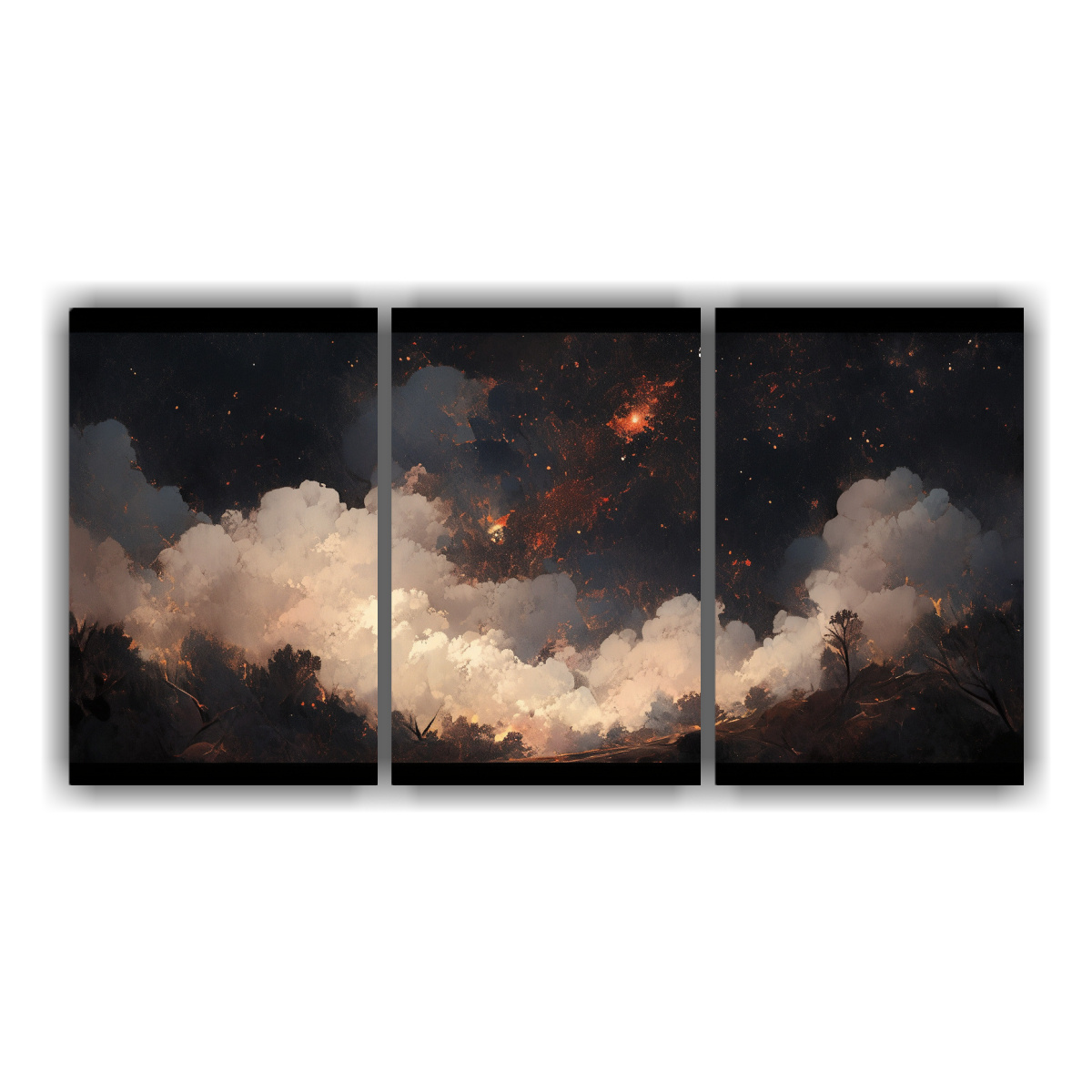 Cuadro Abstracto Nocturno Con Colores Marrones: Elegancia Celestial ...