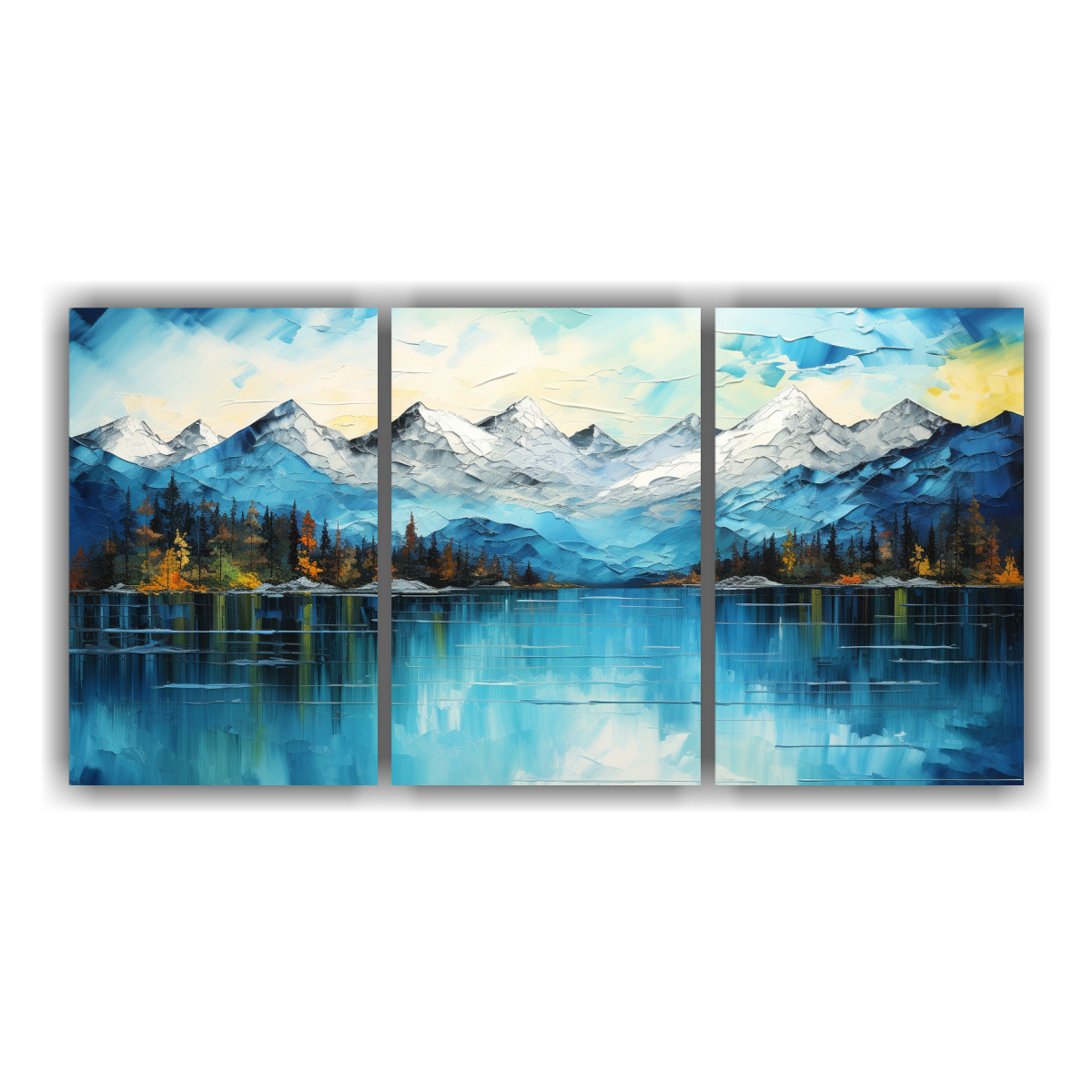 Cuadro Abstracto Poder En Lago Montañas Azules - DecoCuadros