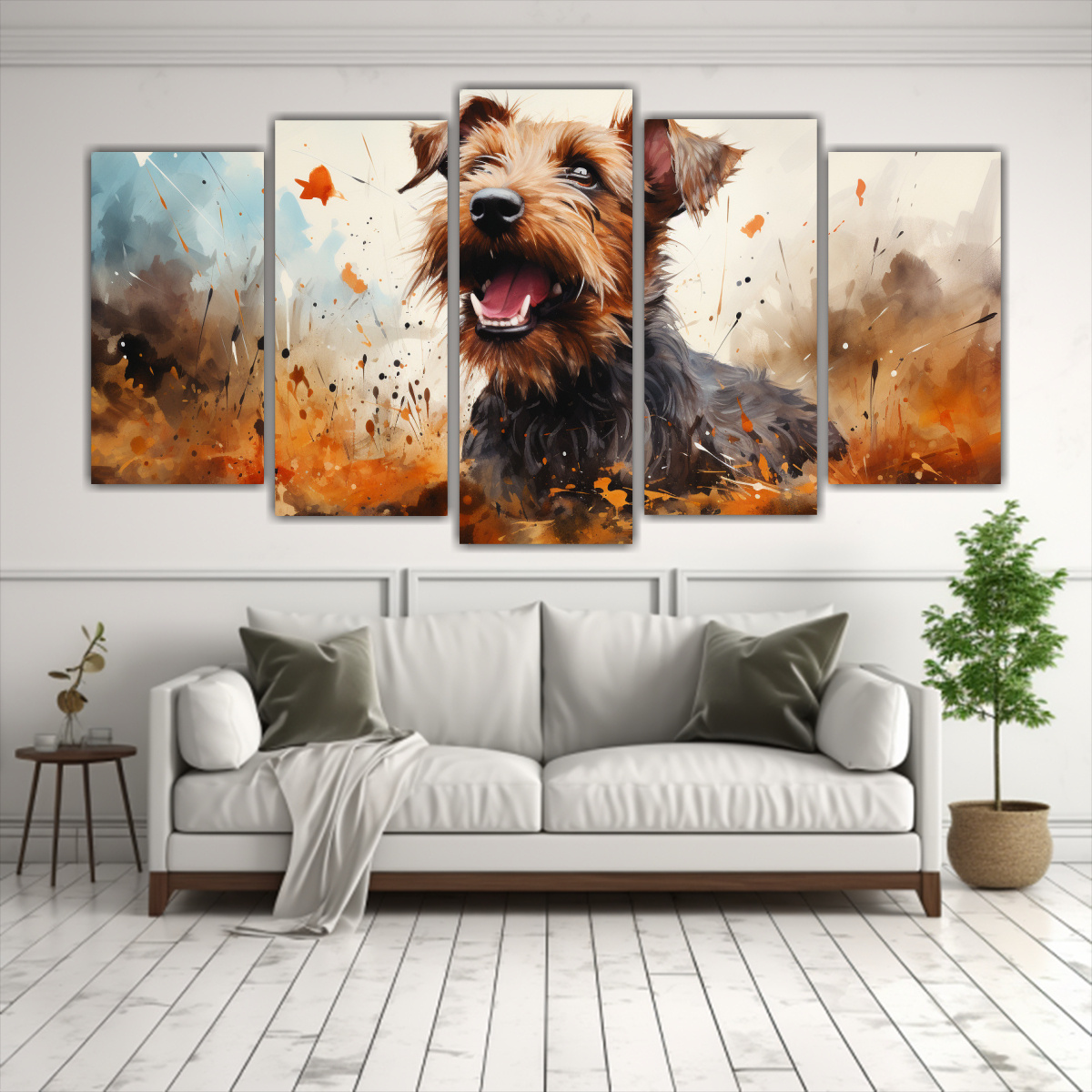 Cuadro Decorativo Acuarela Terrier Colorido - DecoCuadros