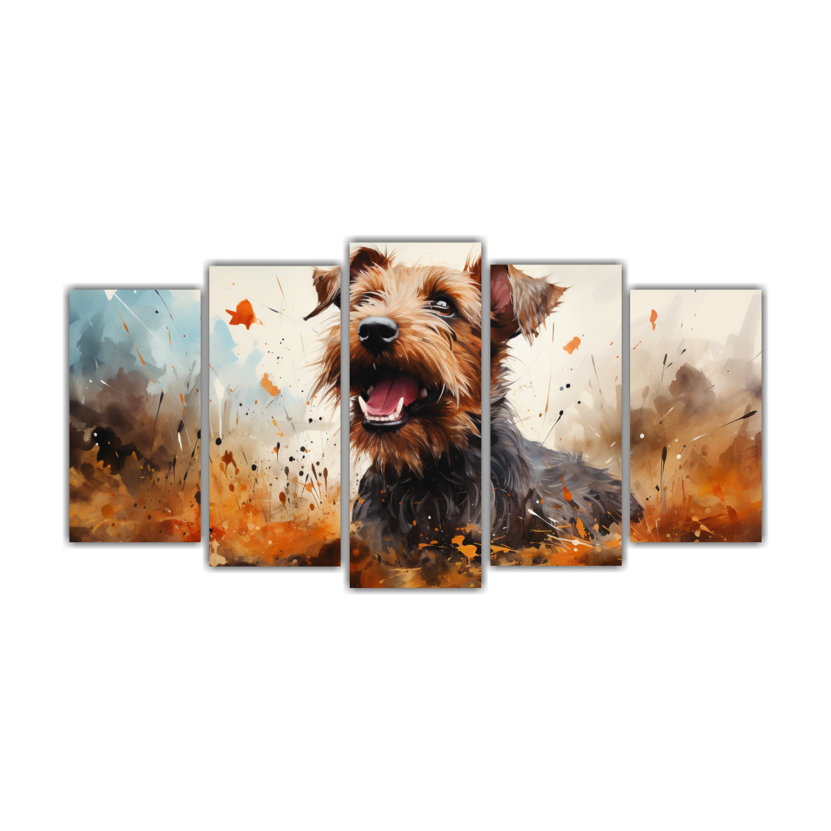 Cuadro Decorativo Acuarela Terrier Colorido - DecoCuadros