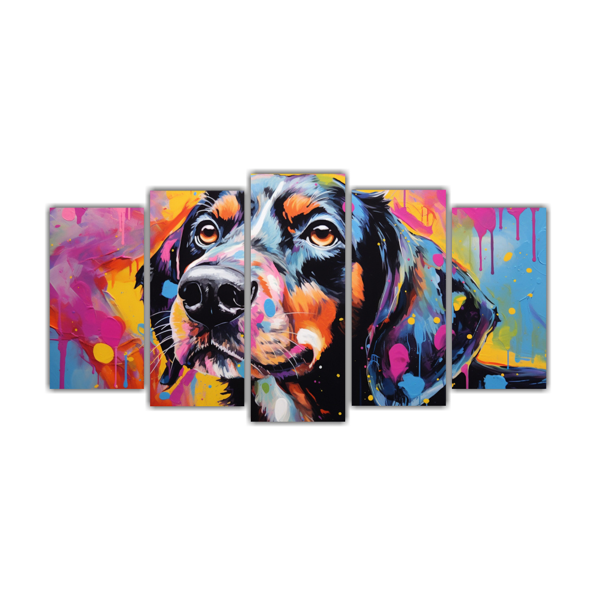 Cuadro Decorativo Perro En Lienzo Estilo Estilo óleo Colorido | DecoCuadros