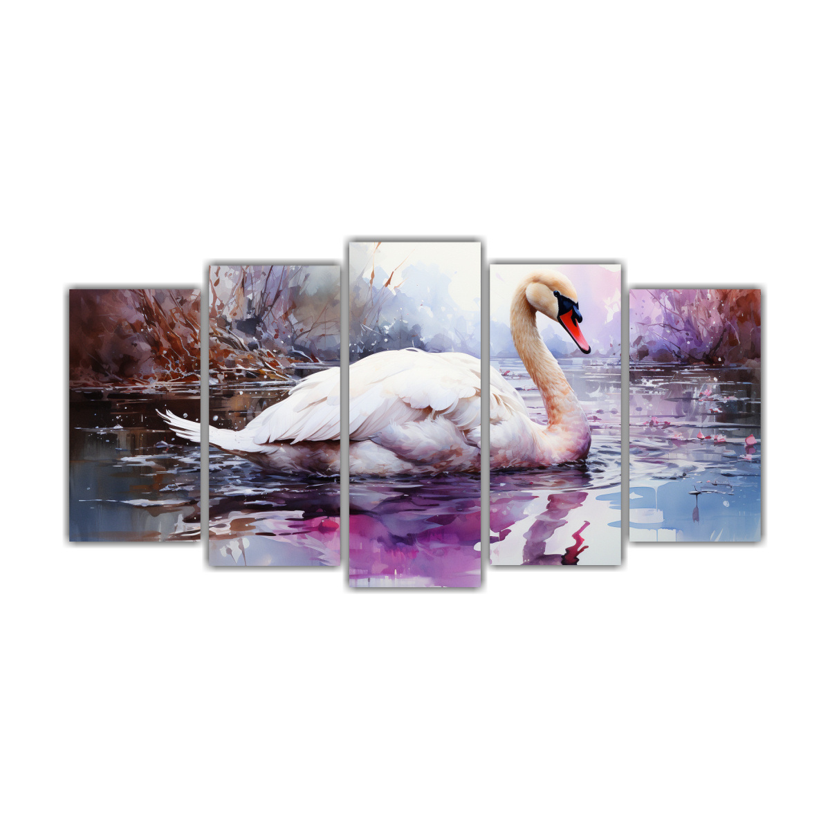 Cuadro Pintura Conceptual Duradera De Un Cisne En Acuarelas Coloridas ...