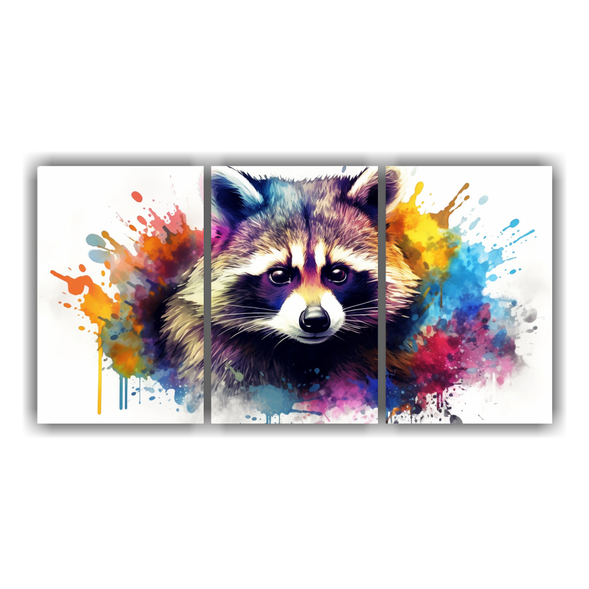 Cuadro Decorativo De Mapache En Estilo Acuarela Pop Art - Compra Ahora ...