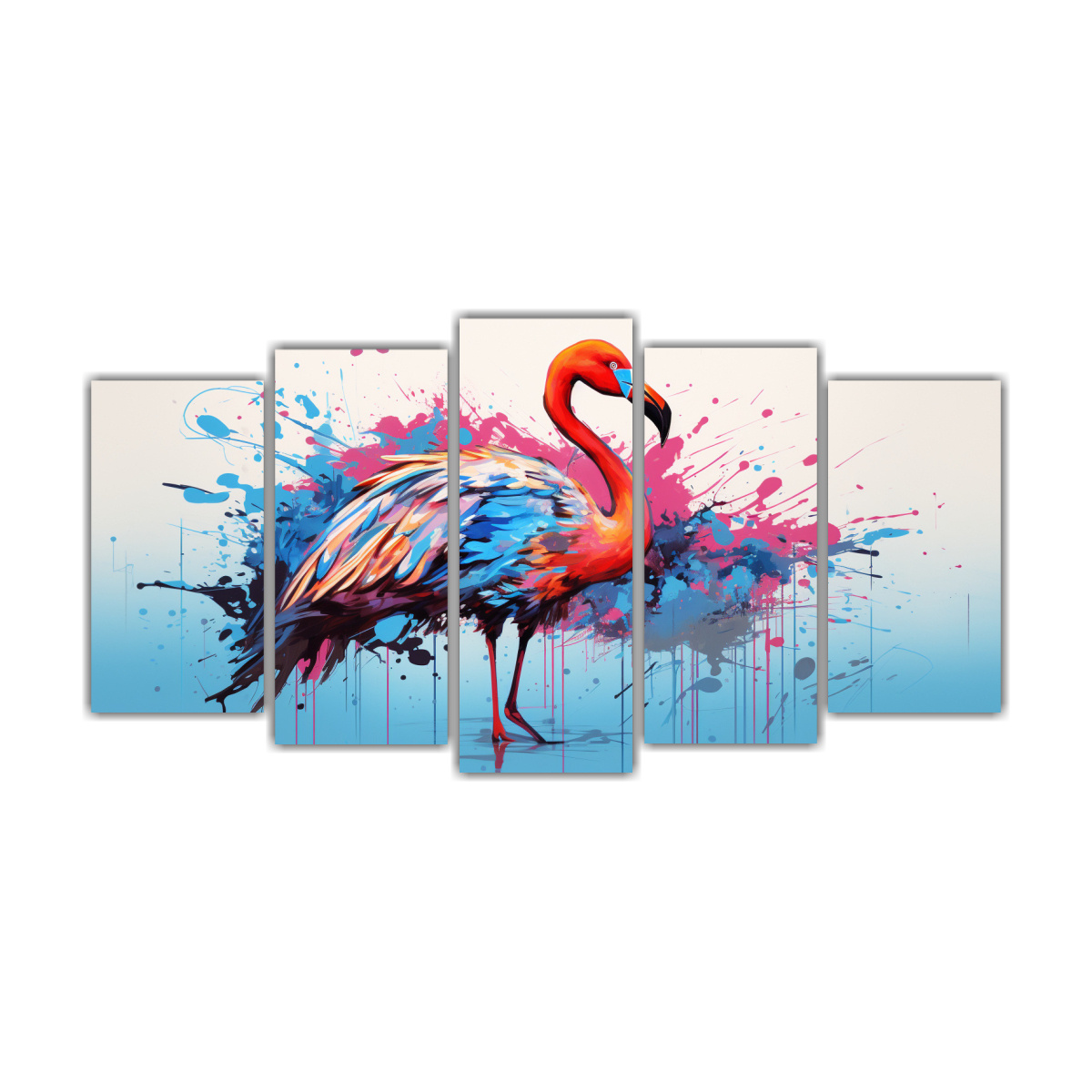 Cuadro Rectangular De Flamenco En Colores Marrón Y Azul - DecoCuadros