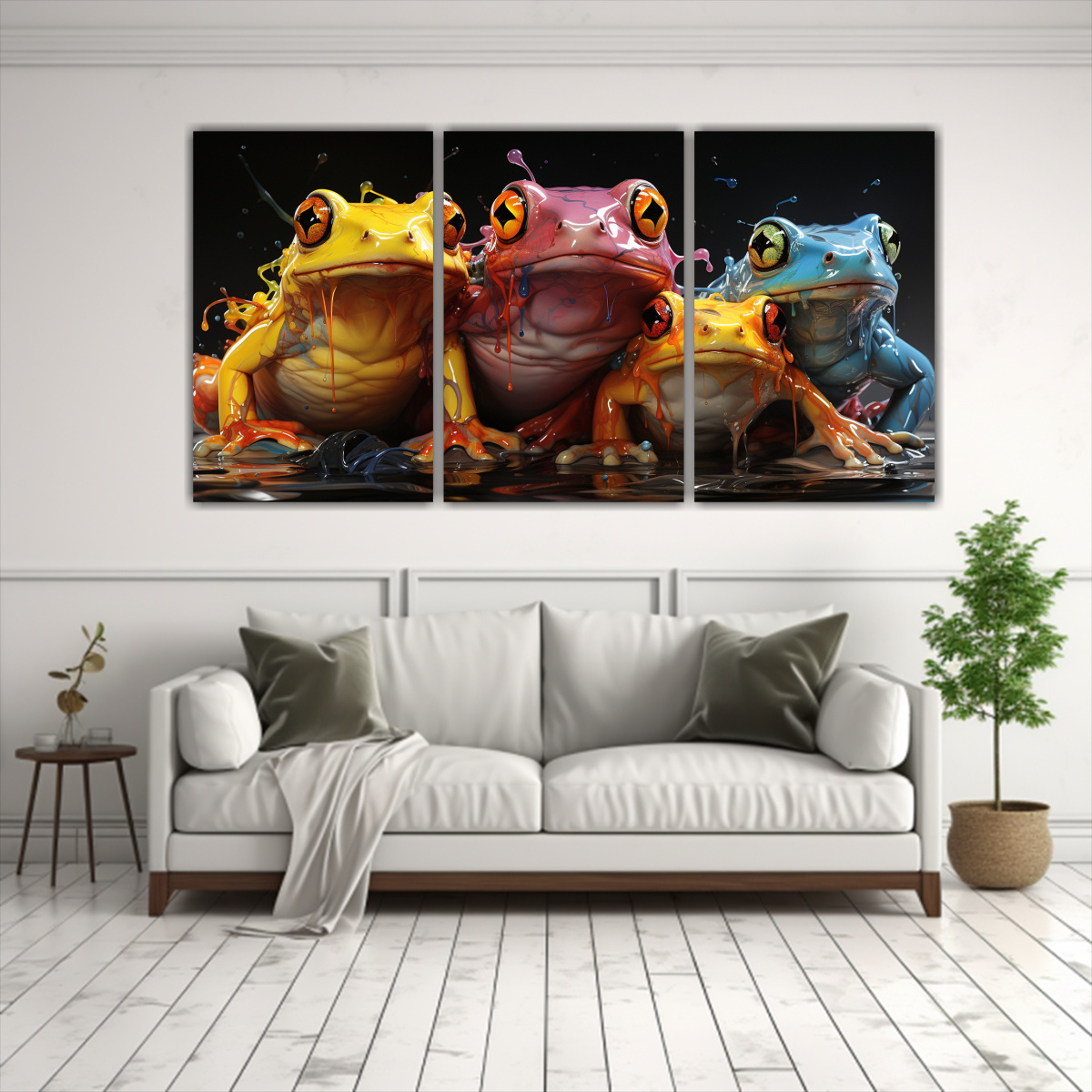 Cuadro Decorativo Armonía Cromática Rana Sapo Estilo Estilo óleo ...