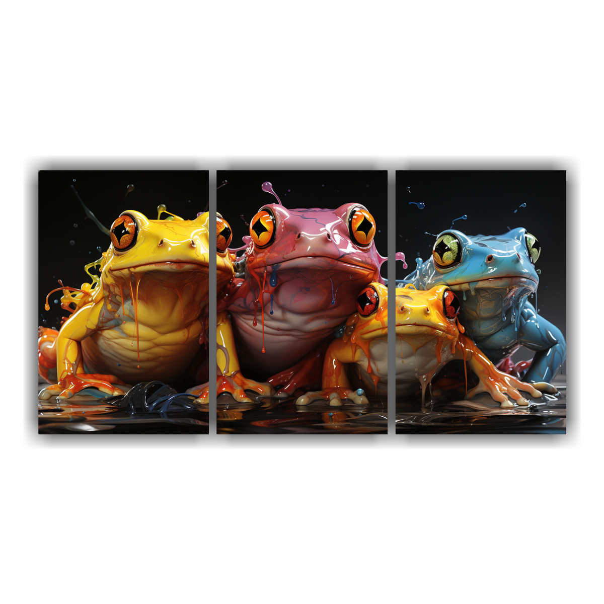 Cuadro Decorativo Armonía Cromática Rana Sapo Estilo Estilo óleo ...
