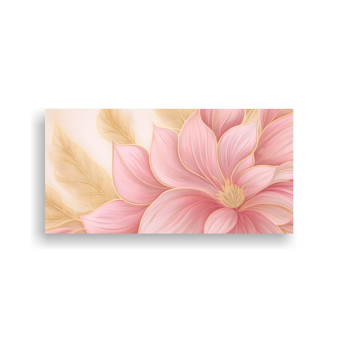Cuadro Decorativo Abstracto En Acuarela Dorada Y Rosa - Decocuadros