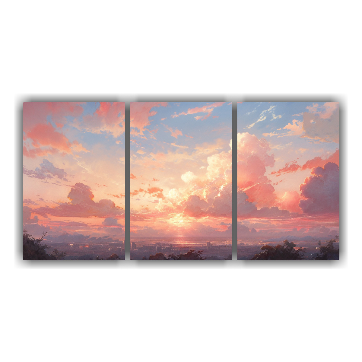 Cuadro Abstracto En Relieve De Cielos Al Amanecer Y Atardecer - DecoCuadros