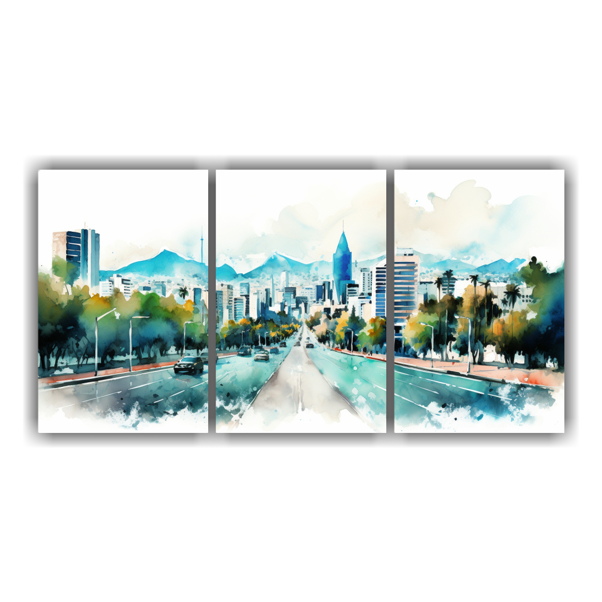 Cuadros Acuarela Turquesa Santiago Chile: Composiciones Intensas ...