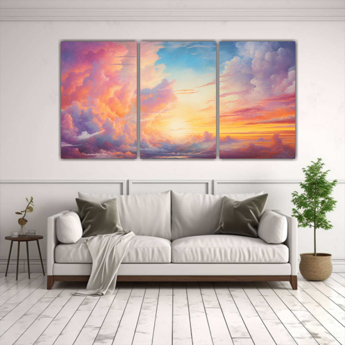 Cuadro Amanecer Y Atardecer Con Arcoiris Y Color Blanco - Compra Online ...