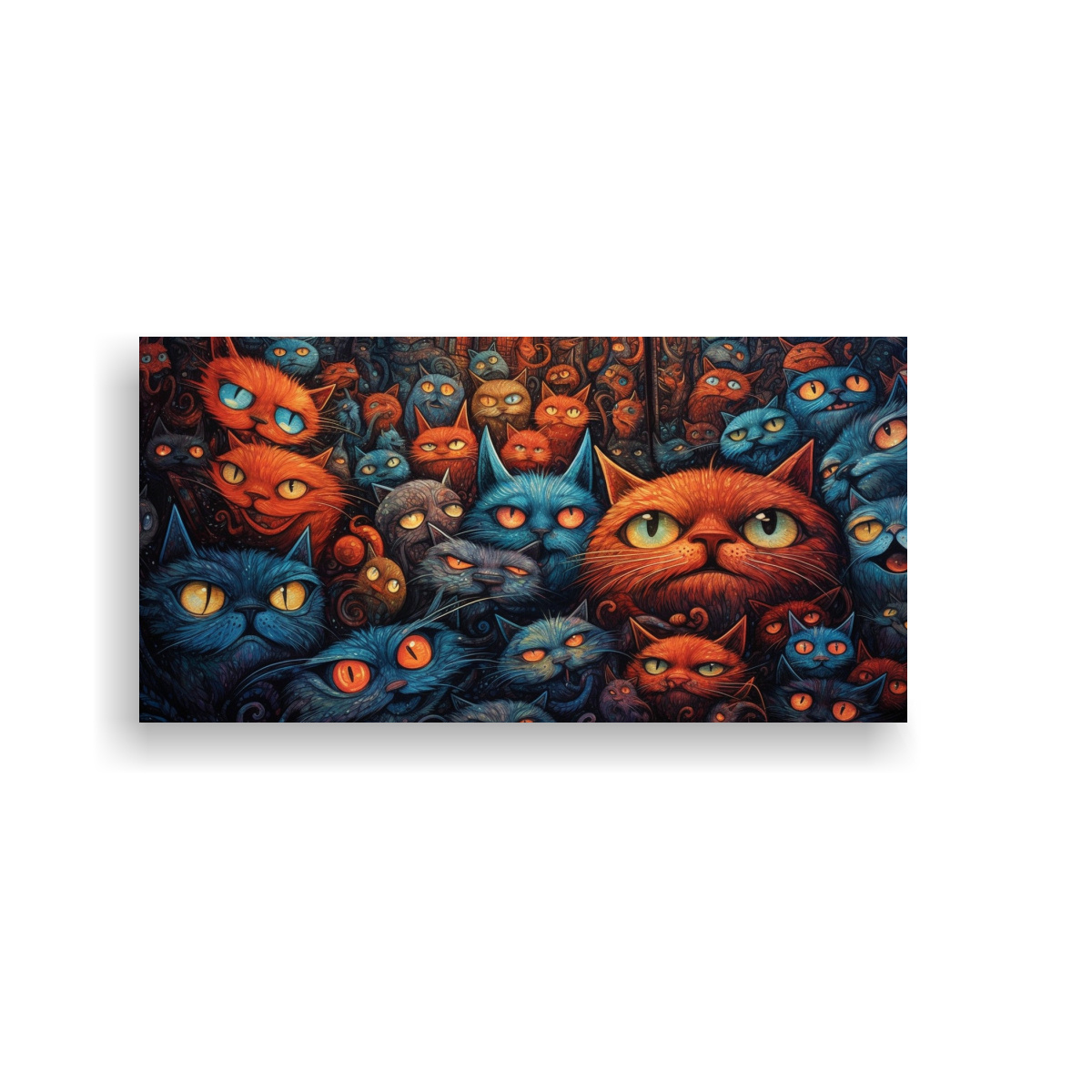 Cuadro Pinturas De Decoración De Gatos Locos En Estilo De Arte ...