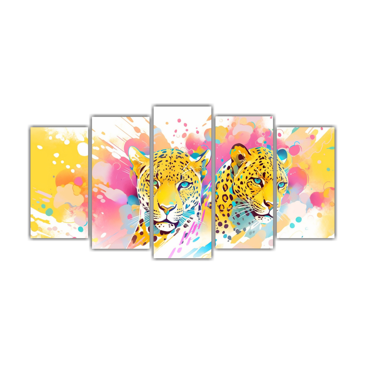 Cuadro Decorativo Leopardo Arcoíris Y Amarillo - DecoCuadros