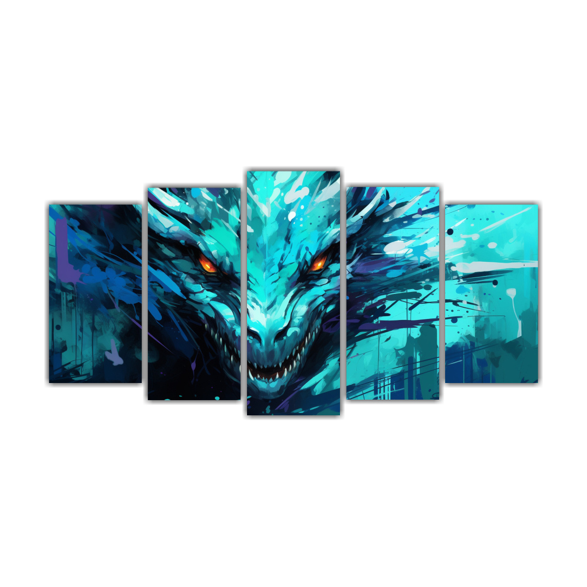 Cuadro Dragón Turquesa: Ambiente Neonoir - Decocuadros