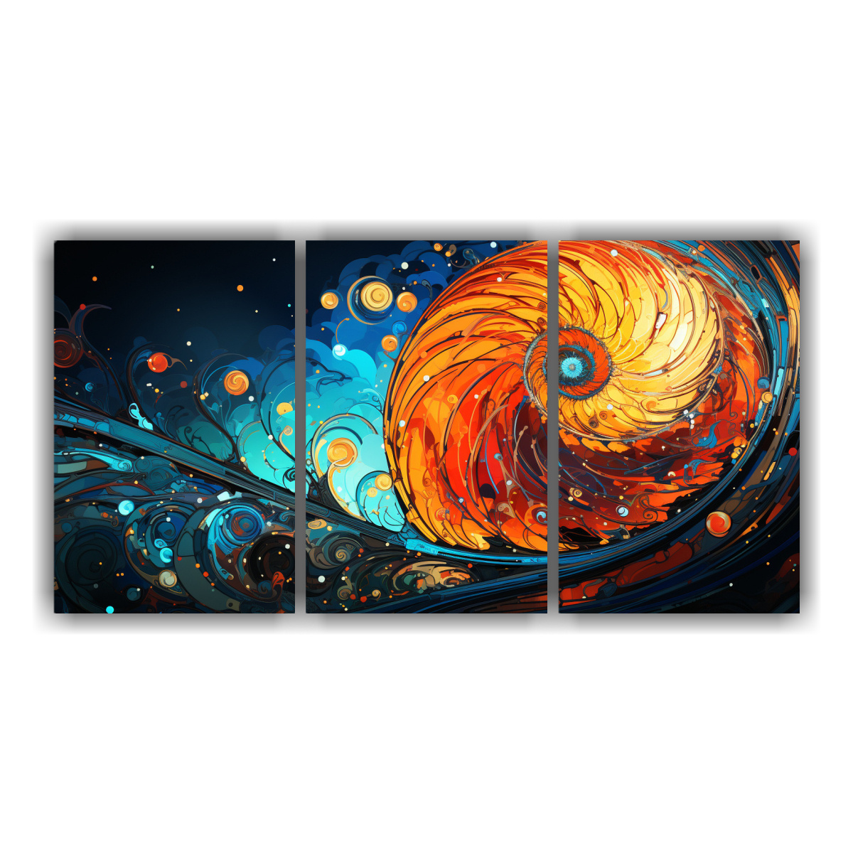 Cuadro Decorativo Nautilus En Colores Luminosos Y Naranja - DecoCuadros