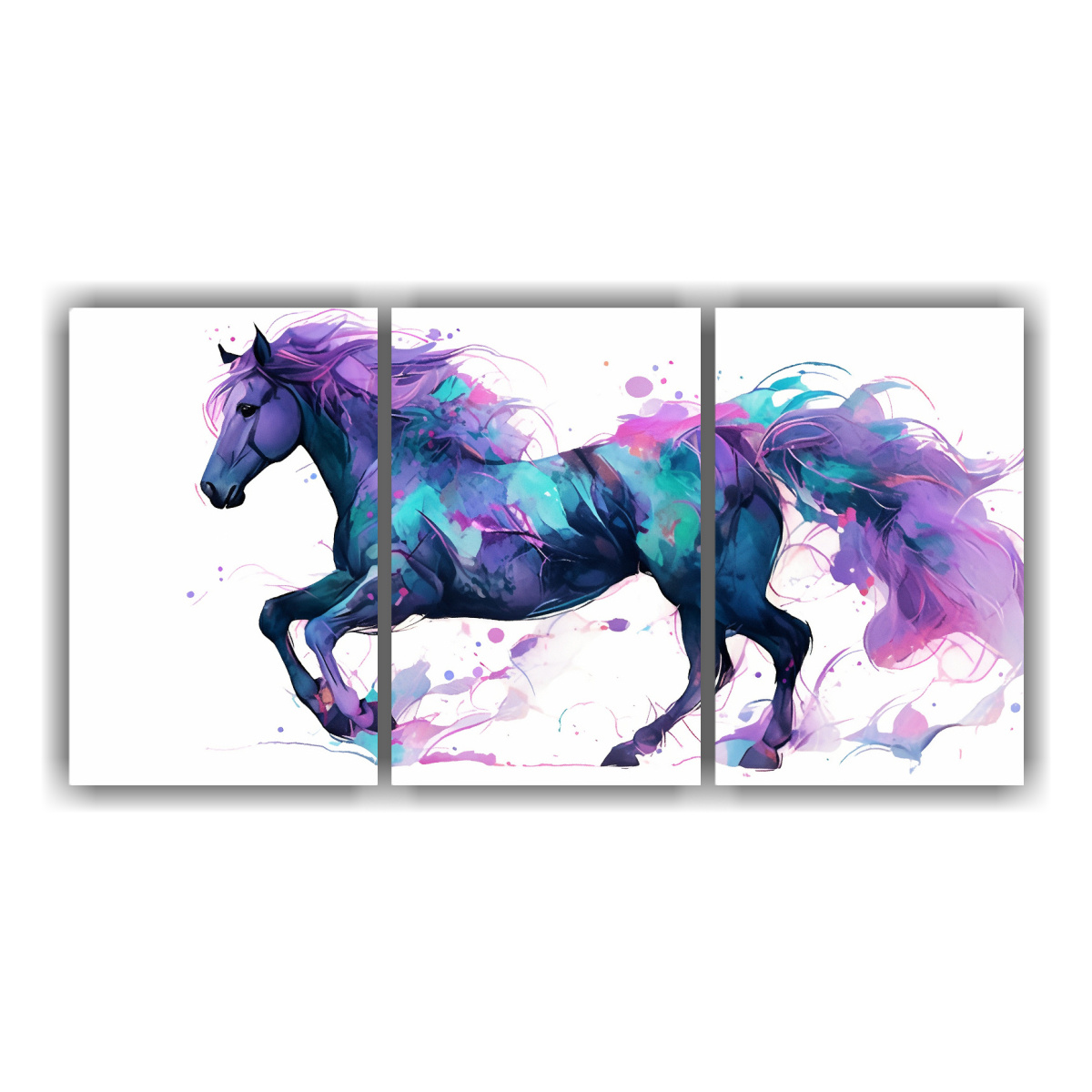 Cuadro Mini Caballo Morado Turquesa - Decoración Exclusiva - Decocuadros