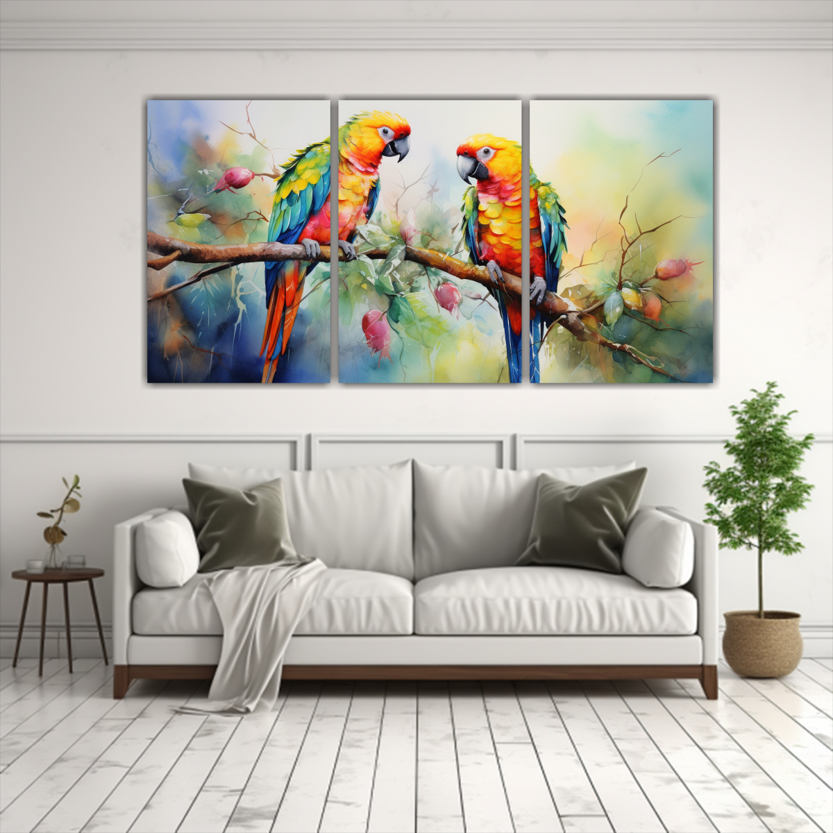 Cuadros Decorativos Exclusivos - Aves Exóticas En Acuarelas Coloridas - Decocuadros
