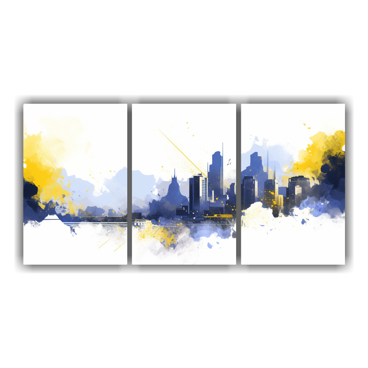 Cuadro Vintage En Amarillo Y Azul - Santiago, Chile - Decocuadros